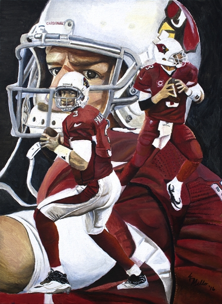 At the Helm Carson Palmer Cardinals Painting by Jim Mello